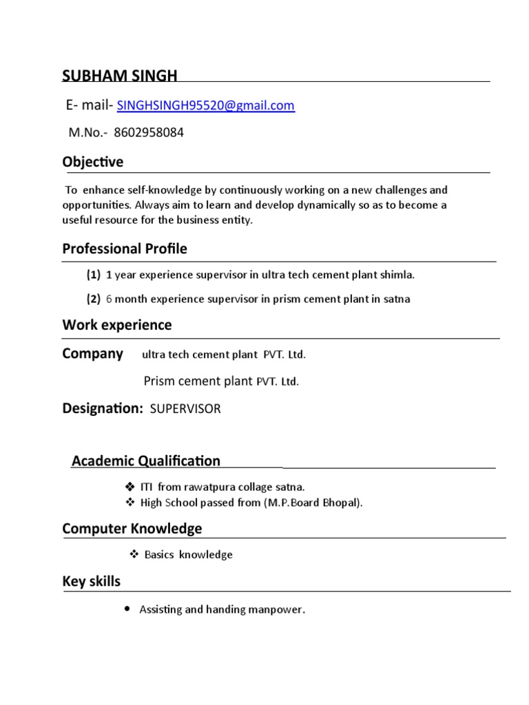 Subham Singh: E-Mail | PDF