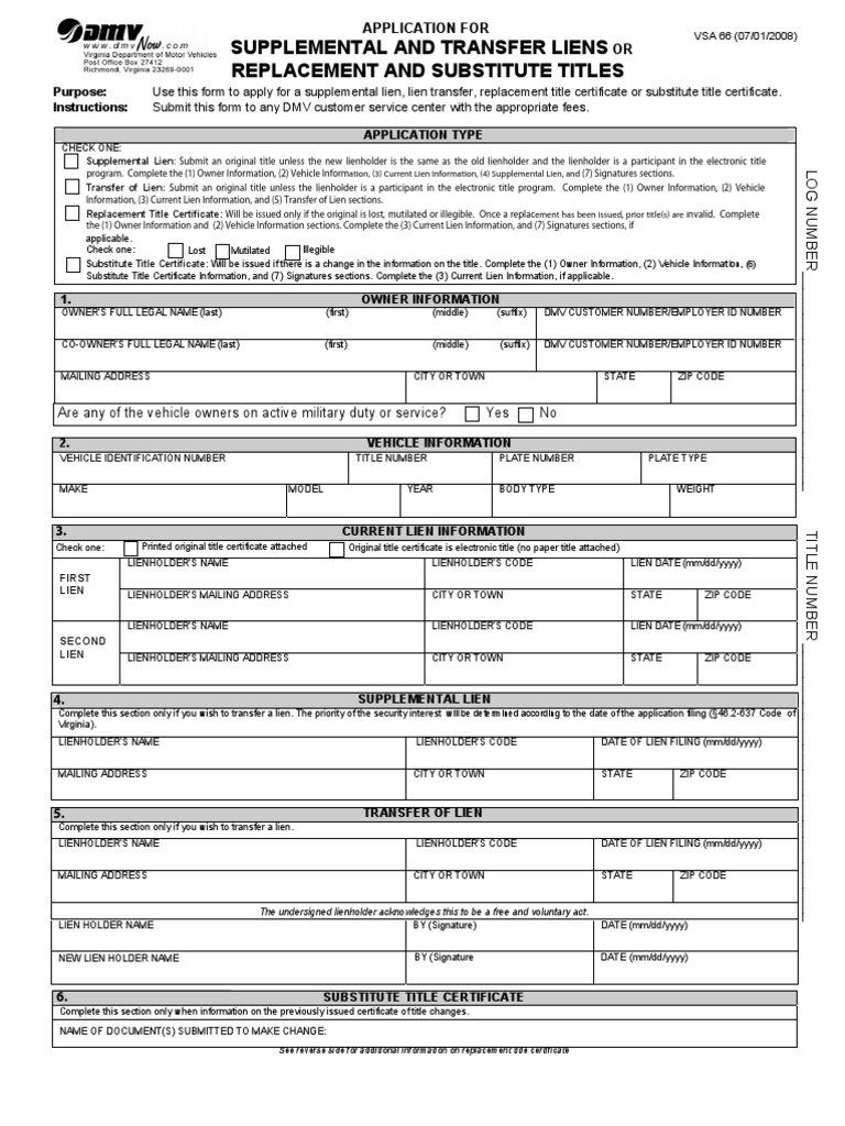 Vsa 66 | PDF | Lien | Department Of Motor Vehicles