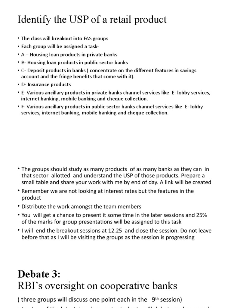Retail Banking Product USP Analysis | PDF | Banks | Business Model