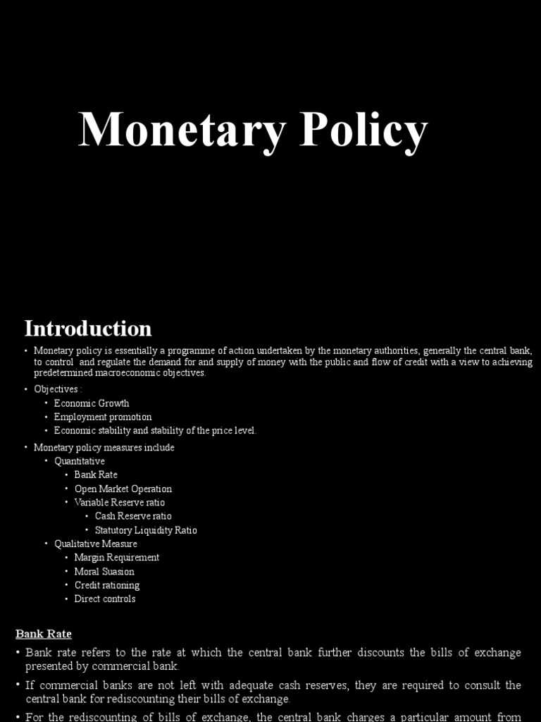 Monetary Policy | PDF | Finance & Money Management