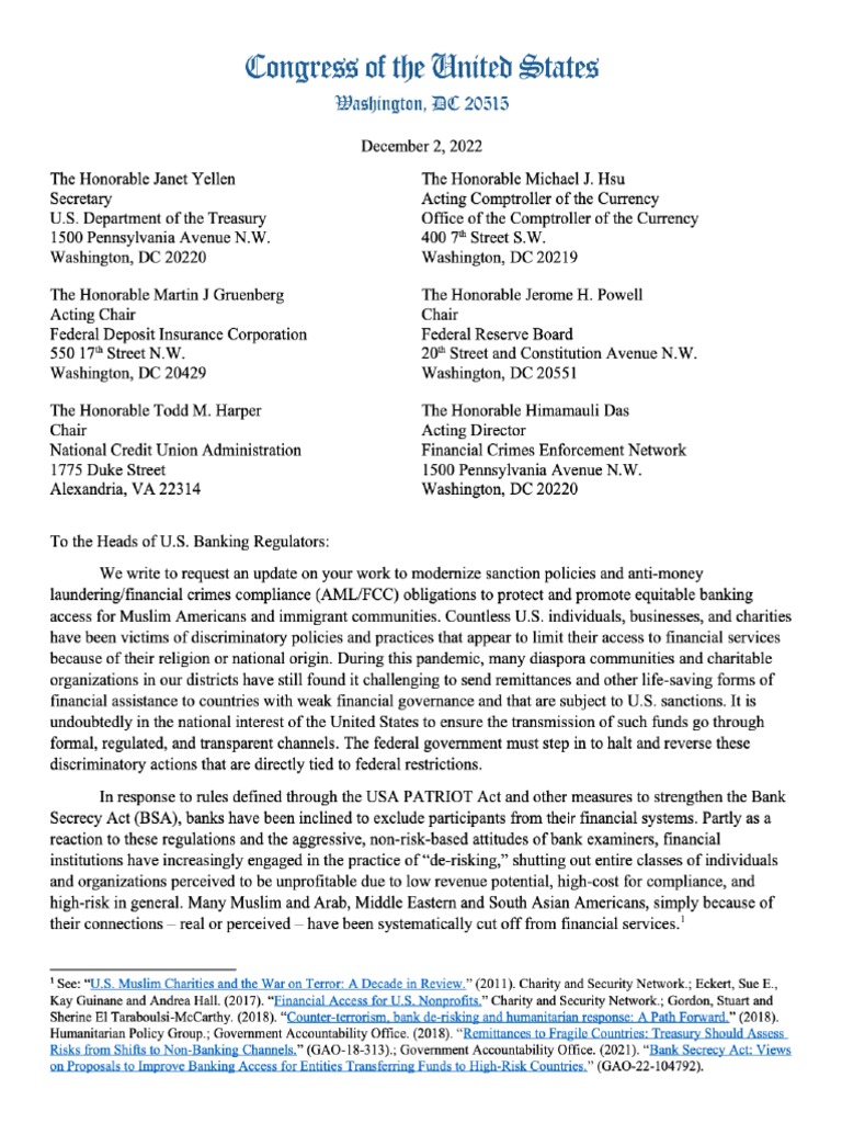 POC Banking Discrimination Letter | PDF