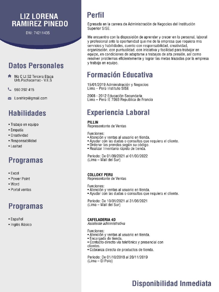 CV Lorena Ramirez | PDF