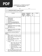 Oxygen Administration Checklist | PDF | Equipment | Medical Specialties