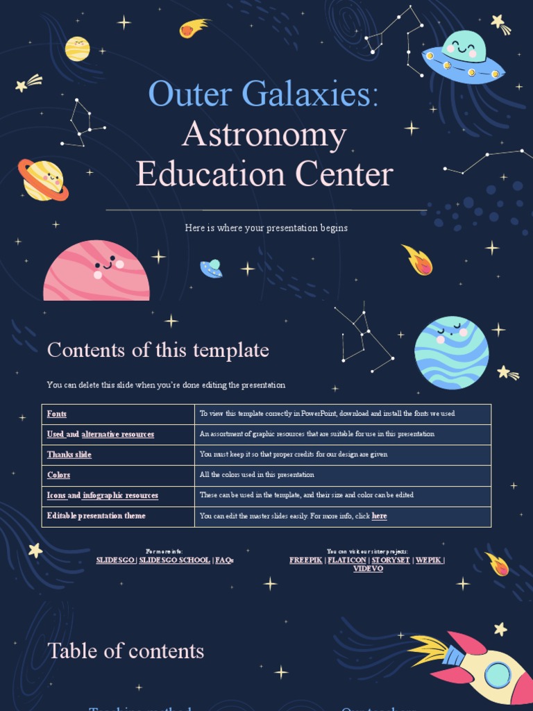 Outer Galaxies - Astronomy Education Center by Slidesgo | PDF | Planets ...