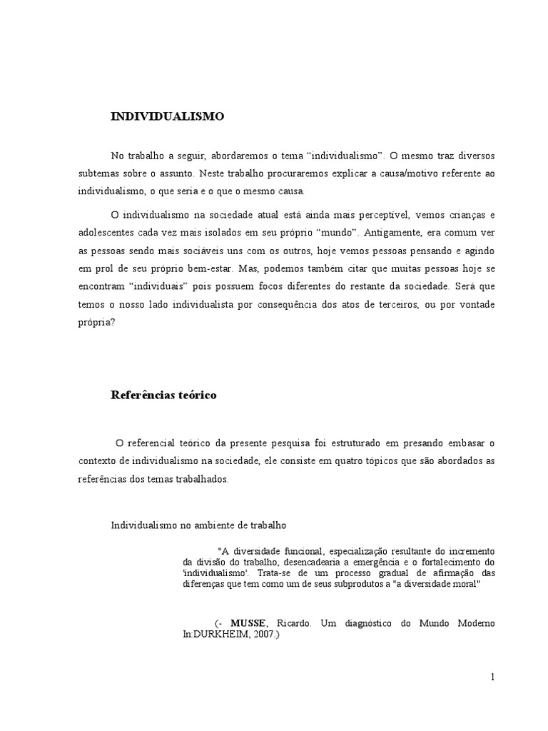 Individualismo Pdf Individualismo Família