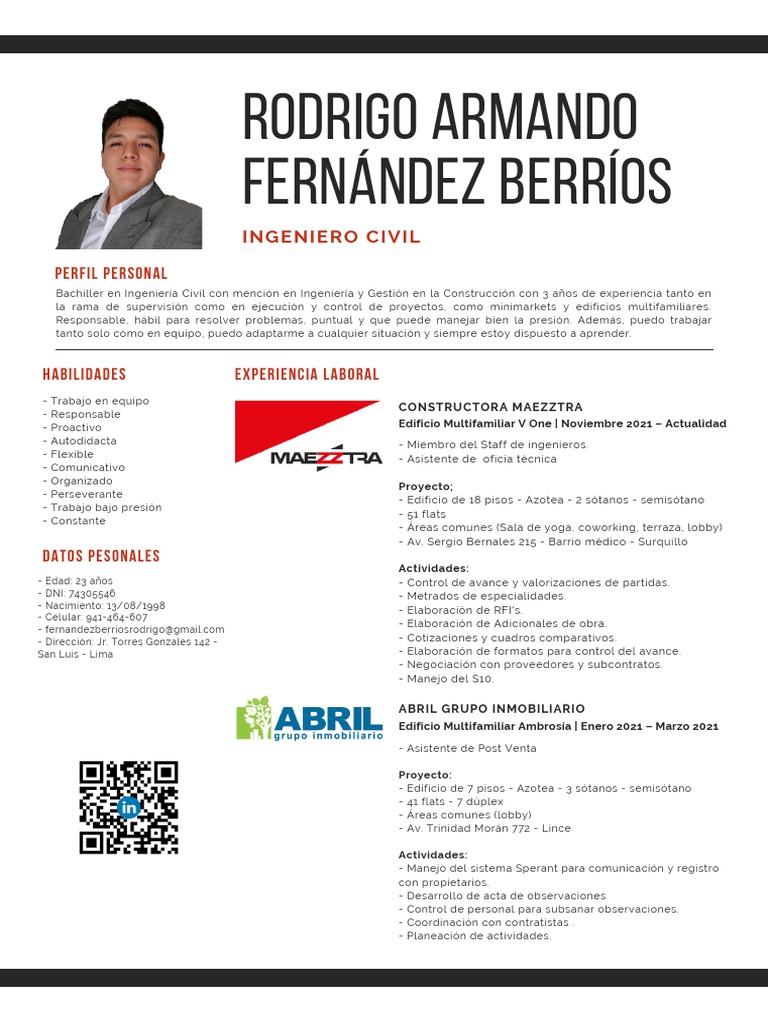 CV Rodrigo Armando Fernández Berríos | PDF