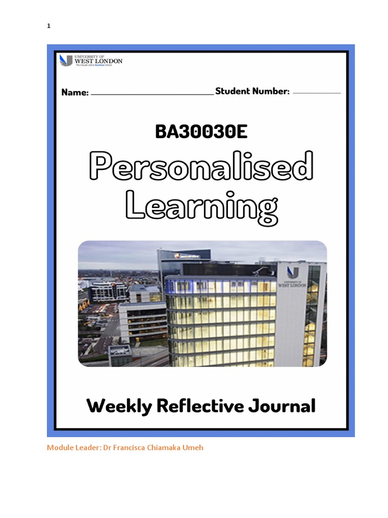 PL 2022-23 Weekly Reflective Journal PDP Assessment Template | PDF ...
