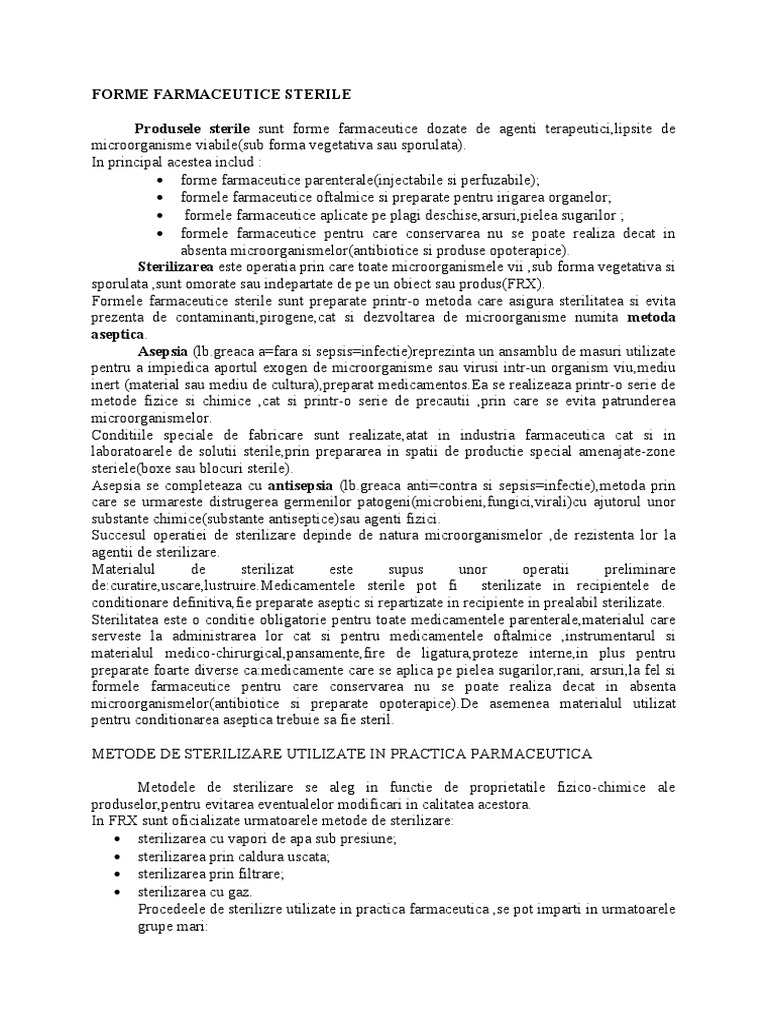Forme Farmaceutice Sterile | PDF