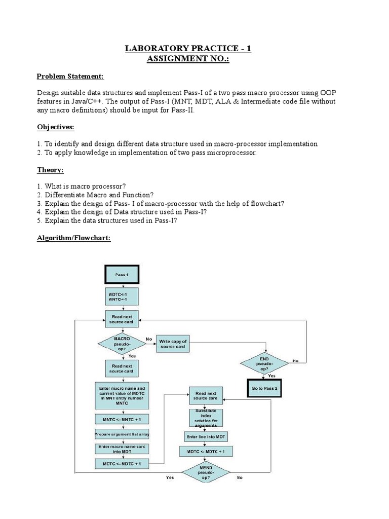 Design and Implementation of Pass-I of a Two Pass Macro Processor in ... Design and Implementation of Pass-I of a Two Pass Macro Processor in ...