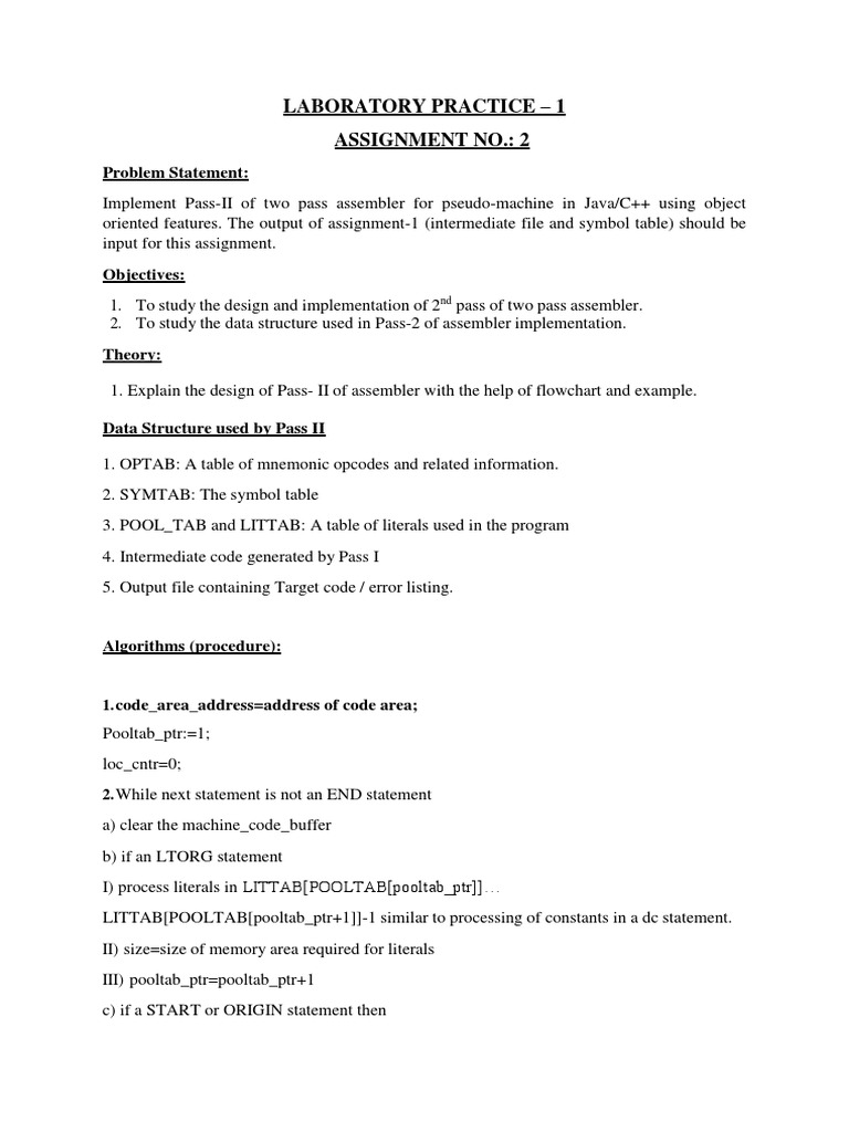 Pass 2 | PDF | Assembly Language | Programming