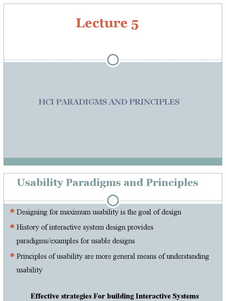 Principles and Paradigms of Usable Interactive System Design | PDF | Graphical User Interfaces ...
