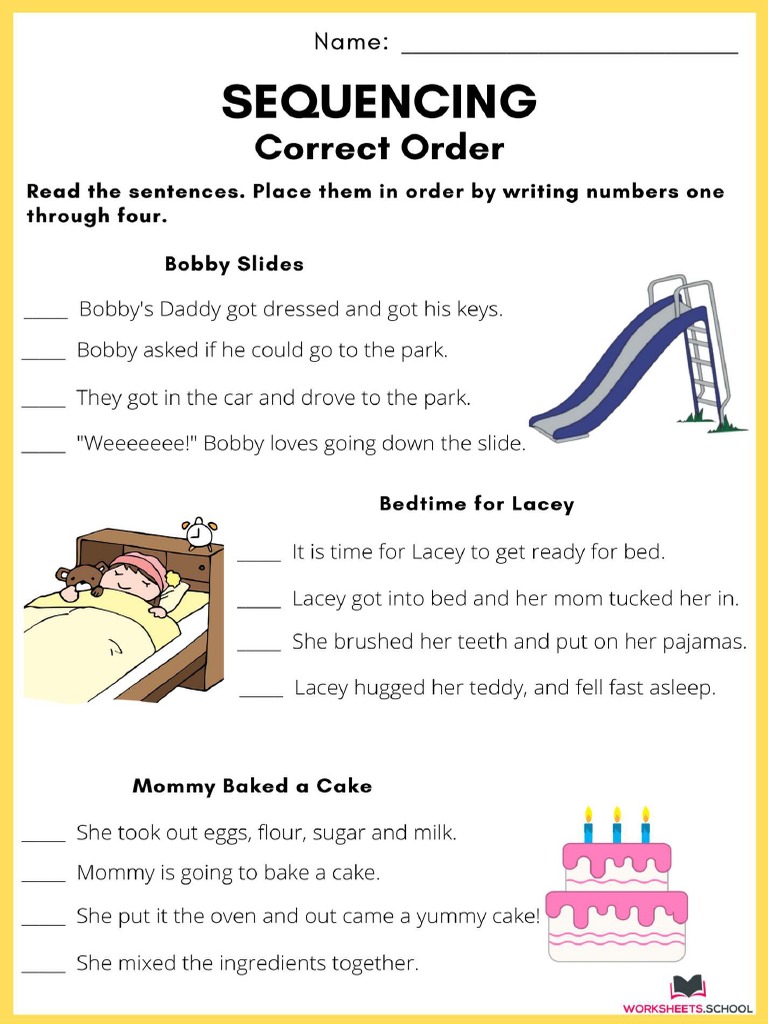 Sequencing Worksheet Build The Story | PDF