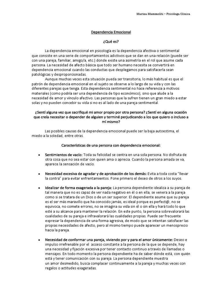 Dependencia Emocional Unemi | PDF | Amor | Las emociones