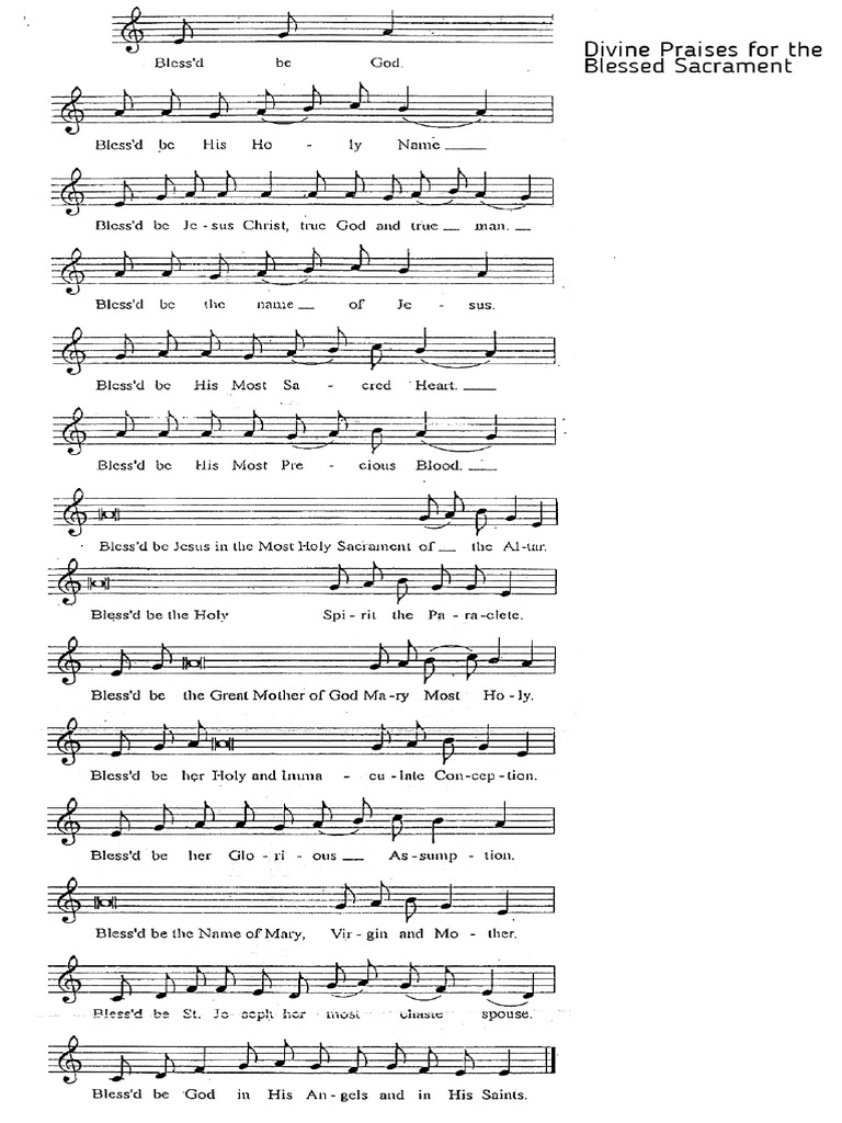 Divine Praises For The Blessed Sacrament | PDF