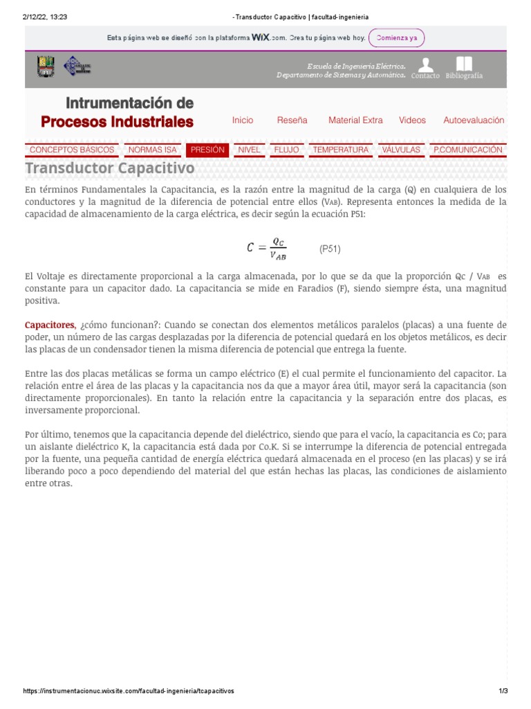 Transductor Capacitivo - Facultad-Ingenieria | PDF | Condensador ...