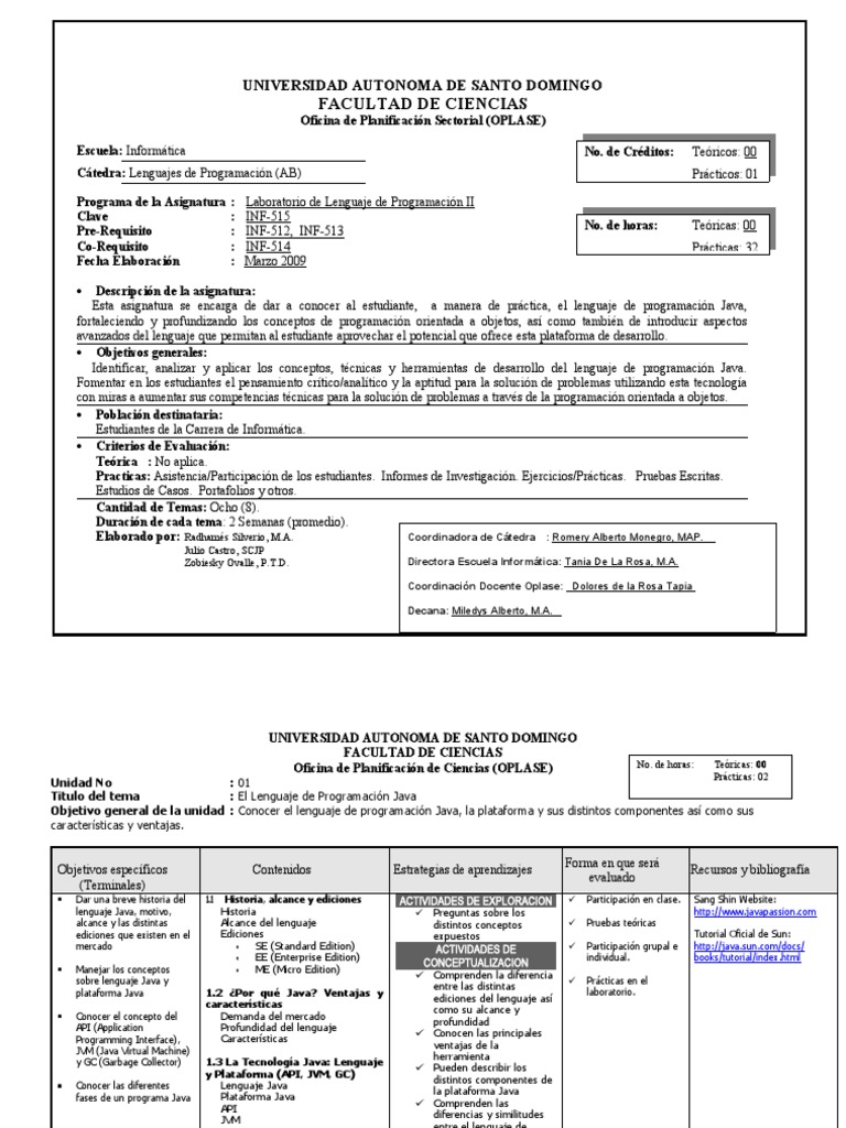 INF-515 - Laboratorio de Lenguaje de Programacion II | PDF