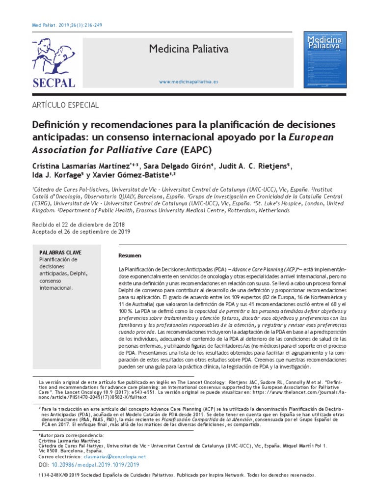 Defi Nición y Recomendaciones para La Planifi Cación de Decisiones ...