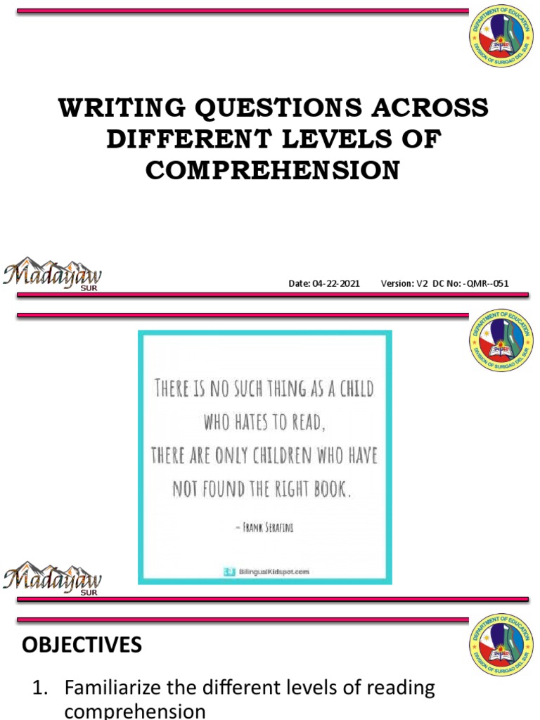 Five Levels of Comprehension | PDF | Reading Comprehension | Psychology