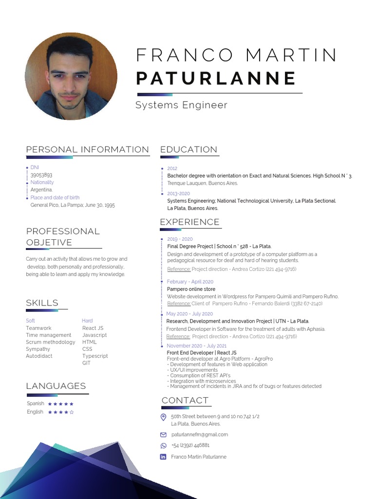 Full Franco Martin Paturlanne Resume PDF | PDF | Information Technology Management | Computer ...
