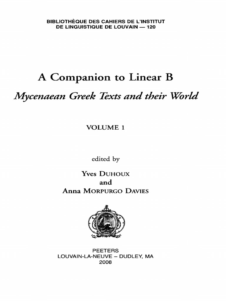 Chronology of Linear B Documents | PDF | Mycenaean Greece | Archaeology