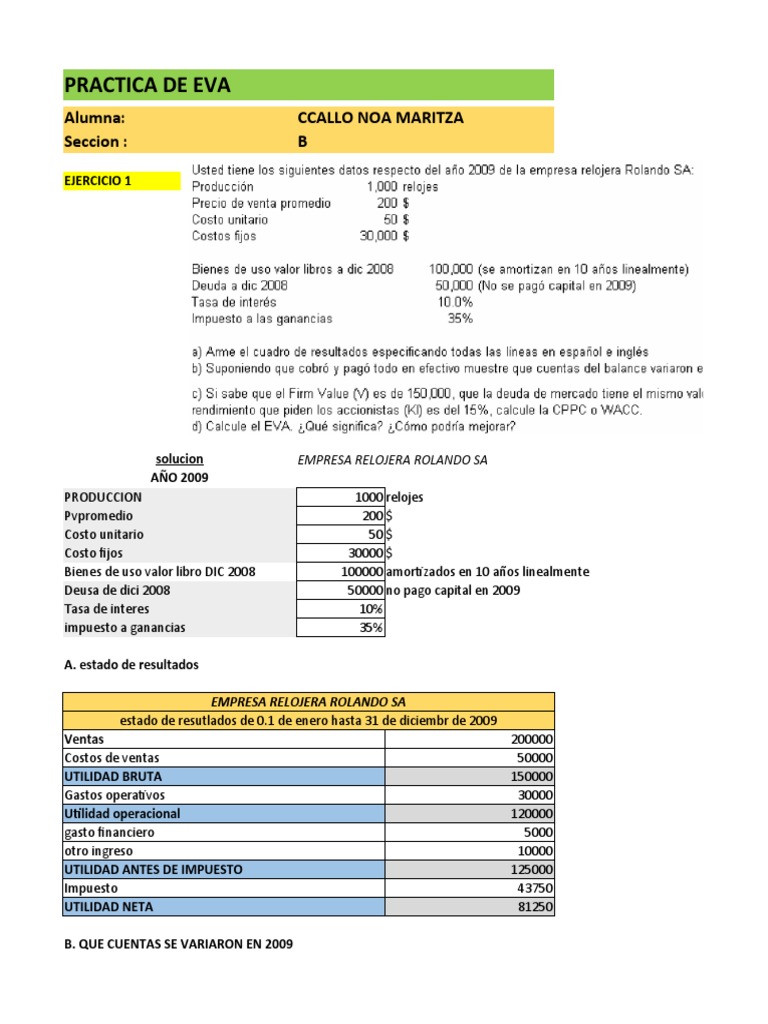 Practica Eva | PDF | Finanzas y dinero