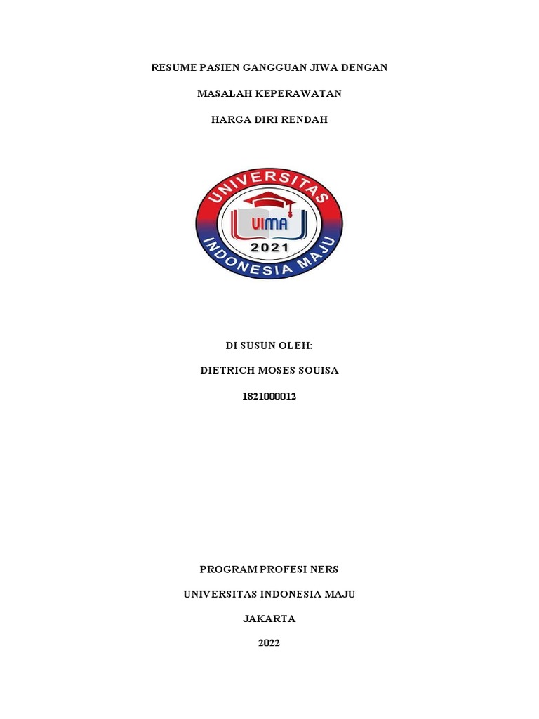 Resume Jiwa Harga Diri Rendah | PDF