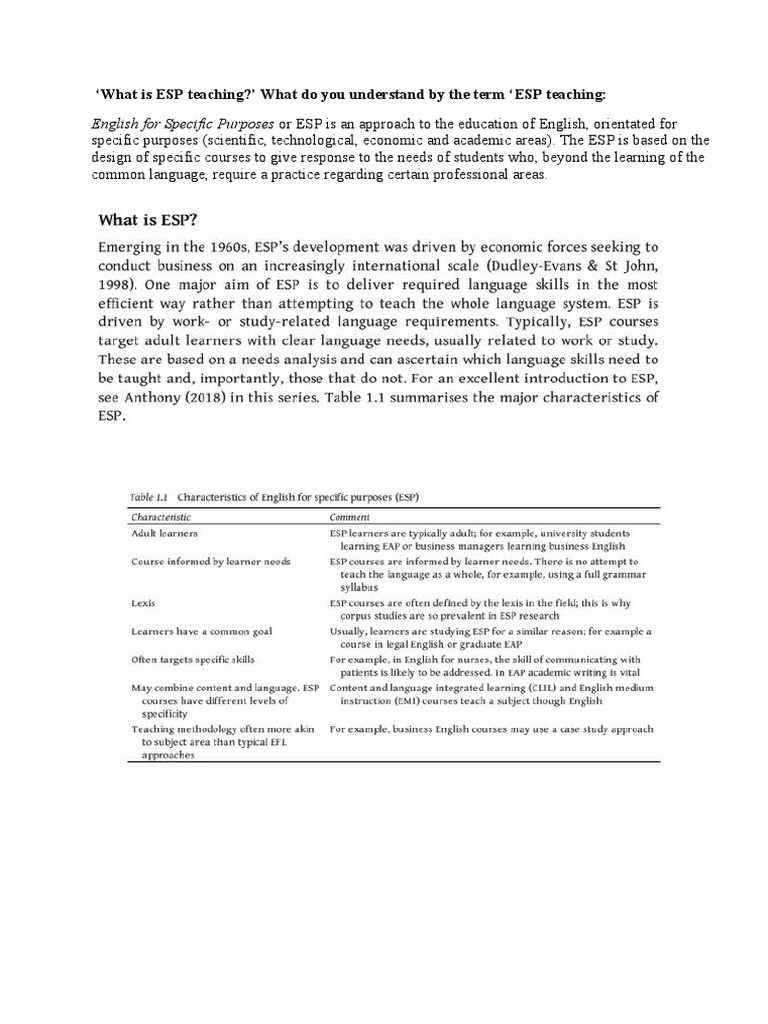 ESP Class Handout | PDF | Learning | English Language