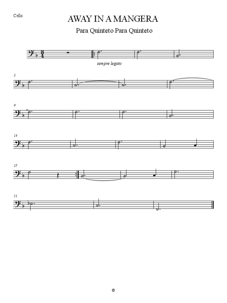 Away in A Manger Cello | PDF