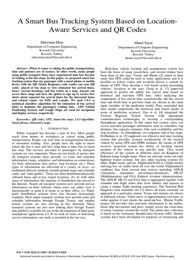 A Smart Bus Tracking System Based On Location-Aware Services and QR Codes 4 | PDF | Qr Code ...