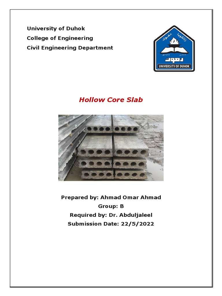 Building Report Hollow Core Slab | PDF | Concrete | Building Materials