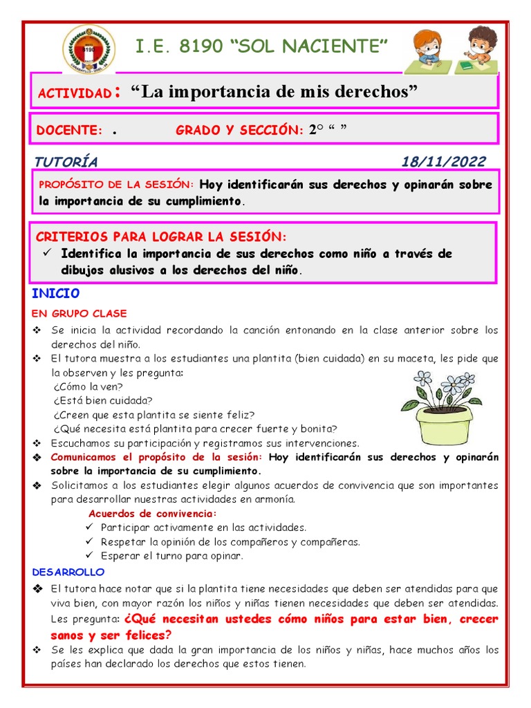 Sesión de Tutoría Viernes 18-11-22 | PDF