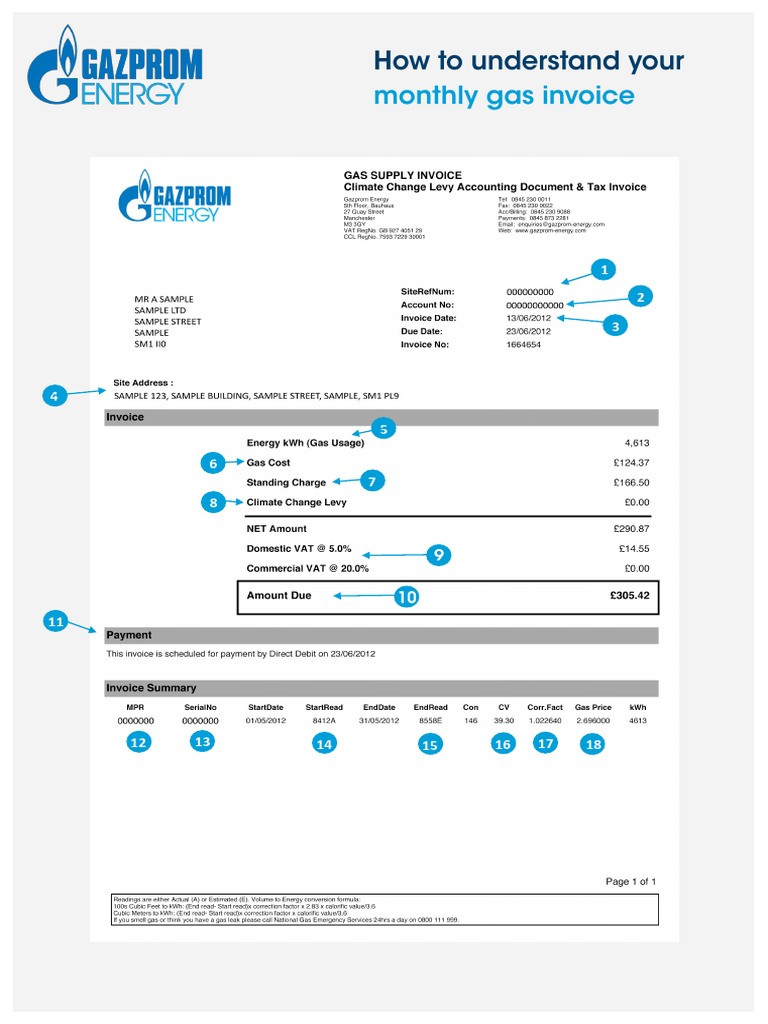 Understanding Your Gas Bill PDF | PDF | Invoice | Value Added Tax