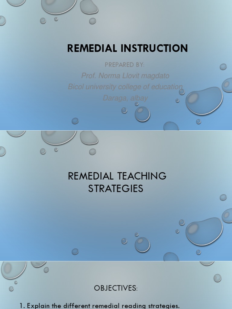 Remedial Teaching Strategies | PDF | Teaching Method | Teachers