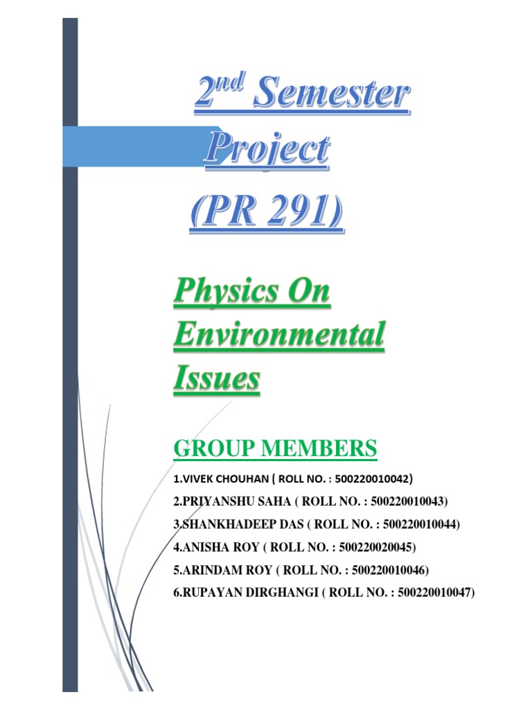 Role of Physics in Understanding Environmental Issues: A Study of ...