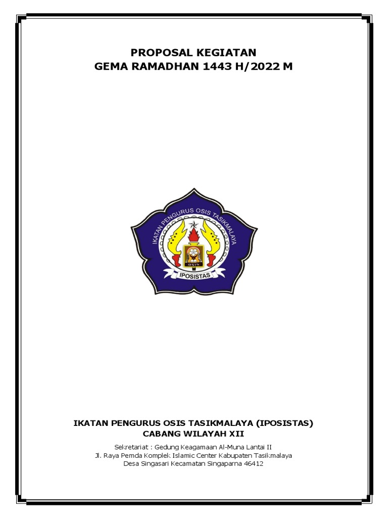 Rancangan Proposal Gema Ramadhan 1443 H | PDF