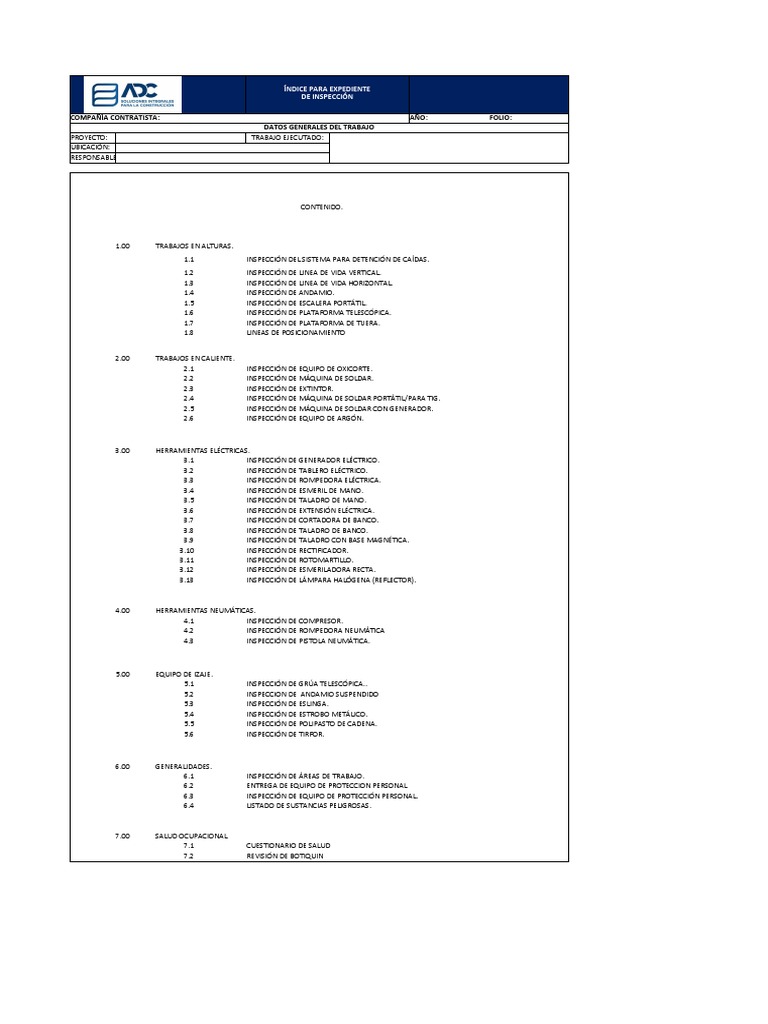 Check List General Adc 20210 | PDF | Materiales de construcción ...