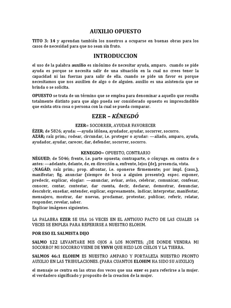 Ezer Kenegdo: Auxilio Opuesto en Génesis | PDF | Sarah | Abrahán