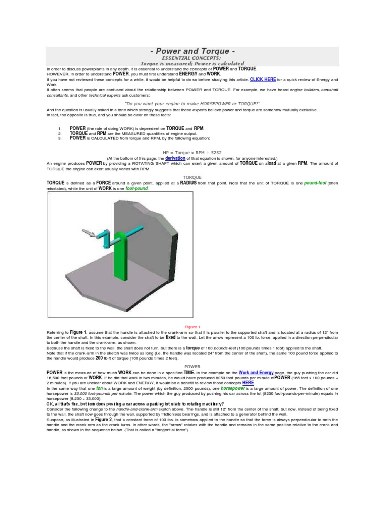 Power and Torque | PDF | Power (Physics) | Torque