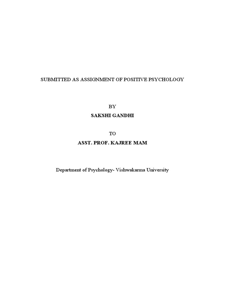 Positive Psychology | PDF | Emotions | Positive Psychology