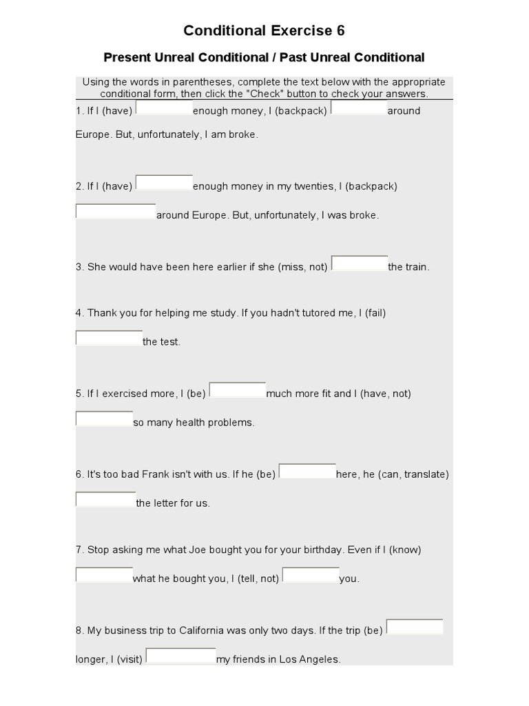 Conditional Exercise 6 | PDF