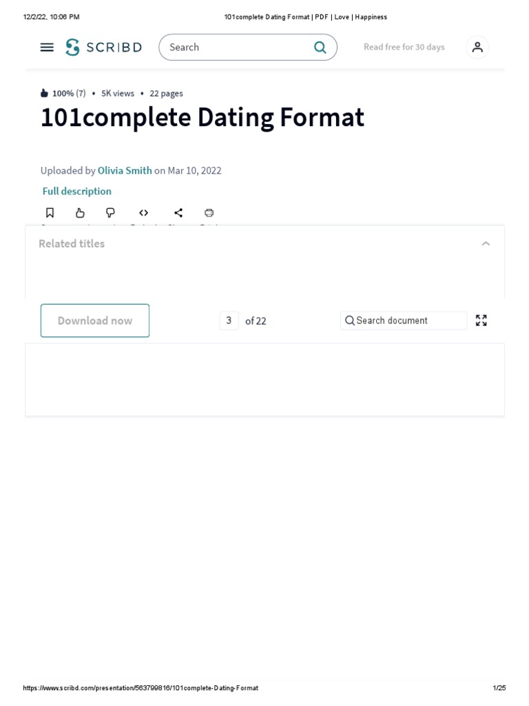 101complete Dating Format - PDF - Love - Happiness | Download Free PDF ...
