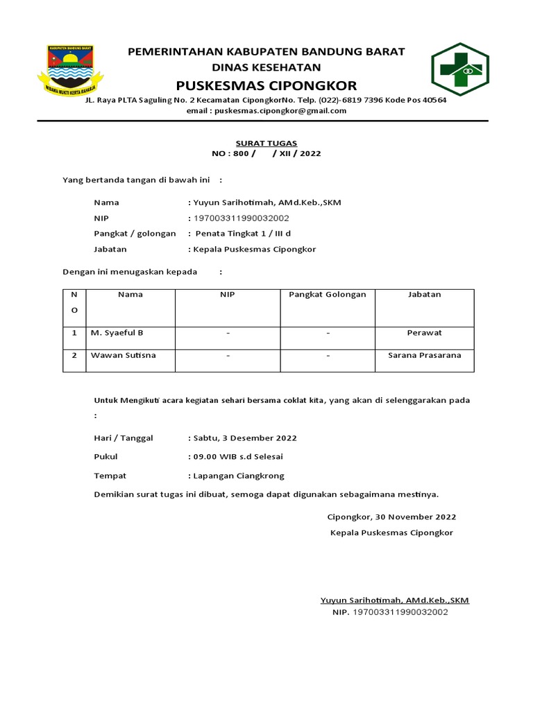 Surat Tugas Teh Neli | PDF