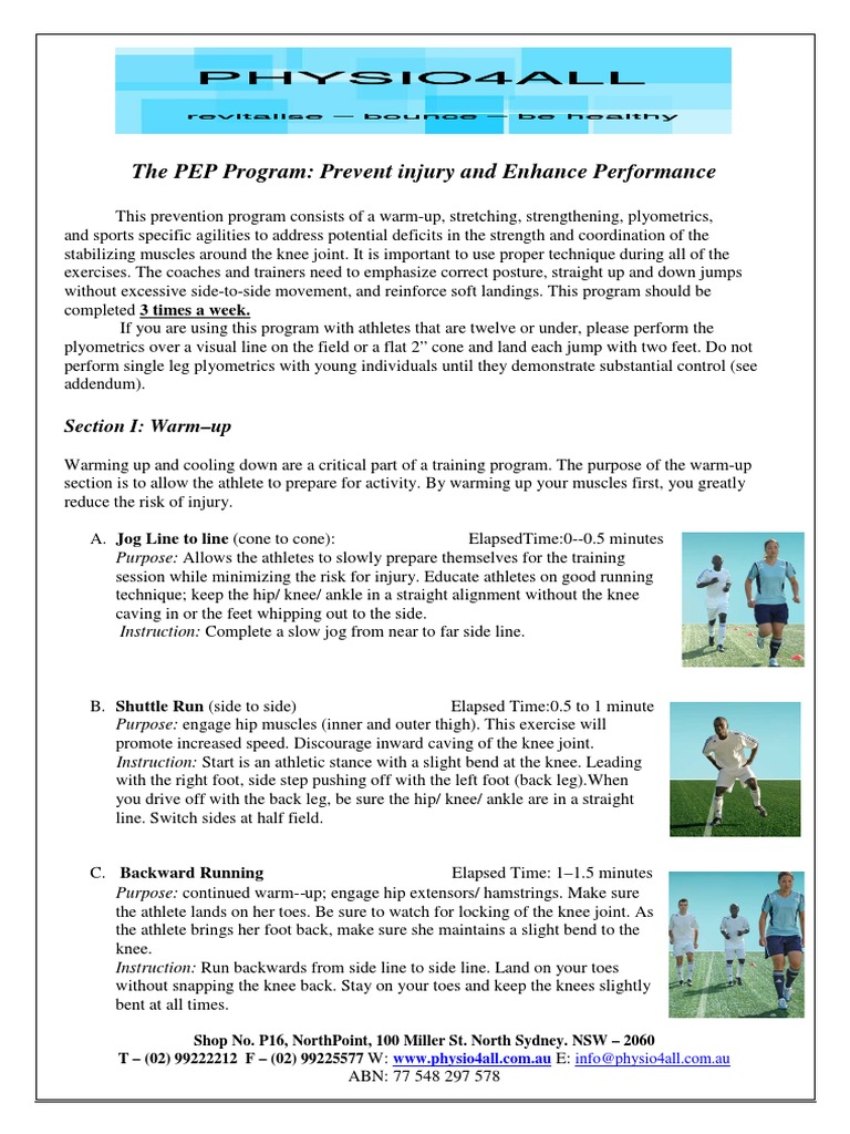 The PEP Program: Prevent Injury and Enhance Performance: Section I ...