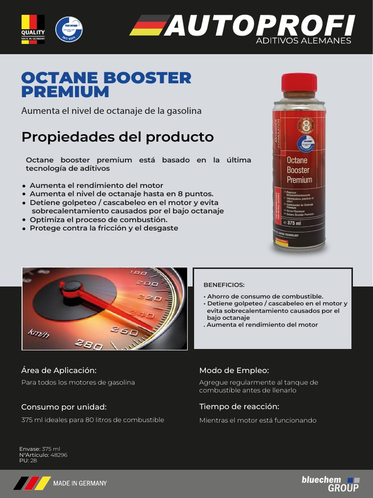 Mejorador de Octano Octane Booster 250 ML Autoprofi | PDF