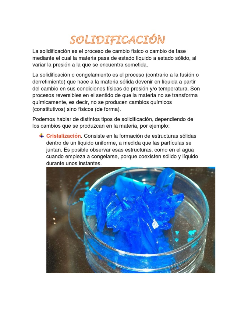 SOLIDIFICACIÓN | PDF