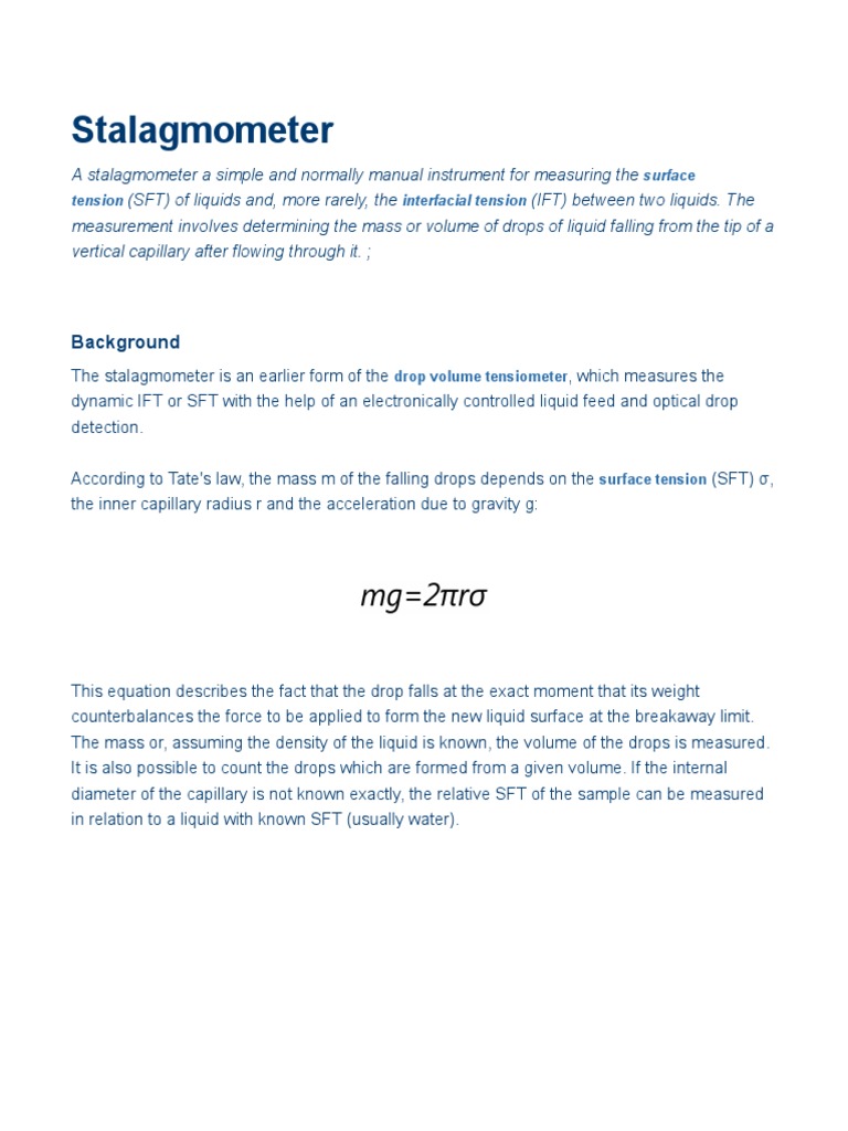 Stalagmometer - KRÜSS Scientific | Download Free PDF | Liquids ...