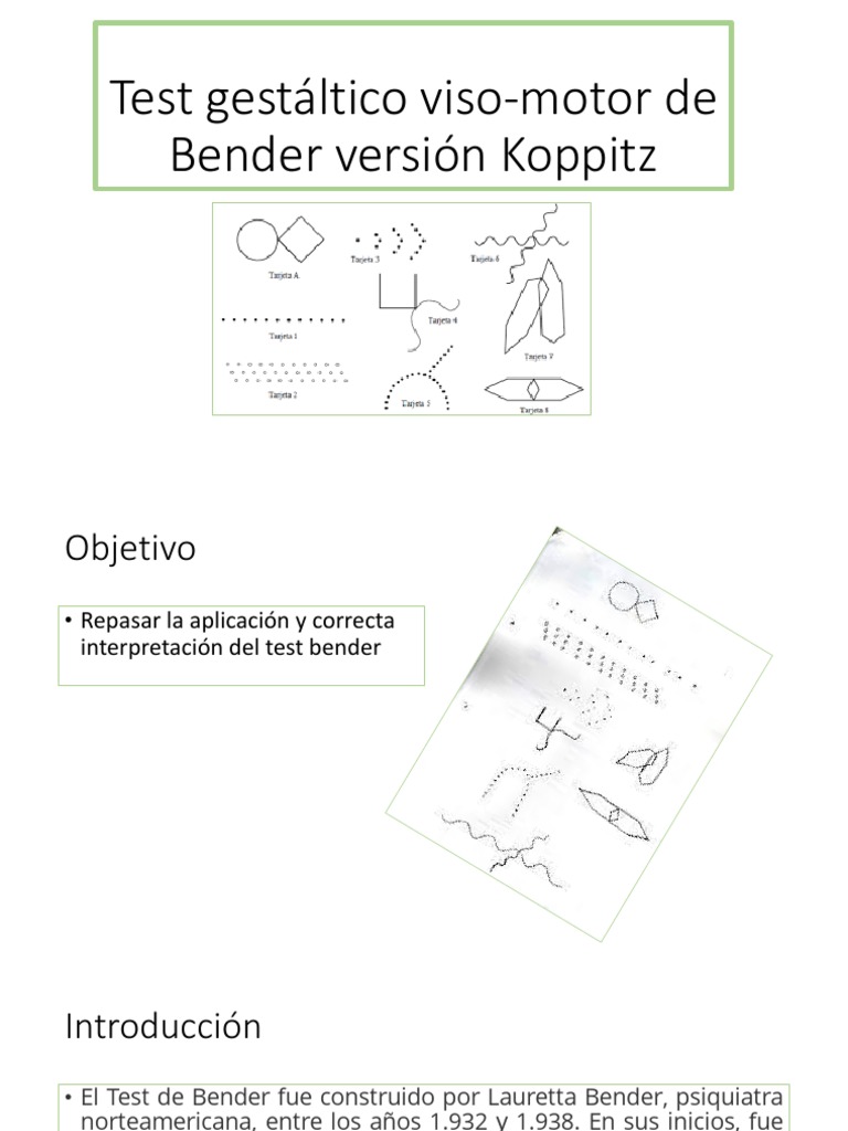 Test Gestáltico Visomotor de Bender | PDF | Mente | Percepción
