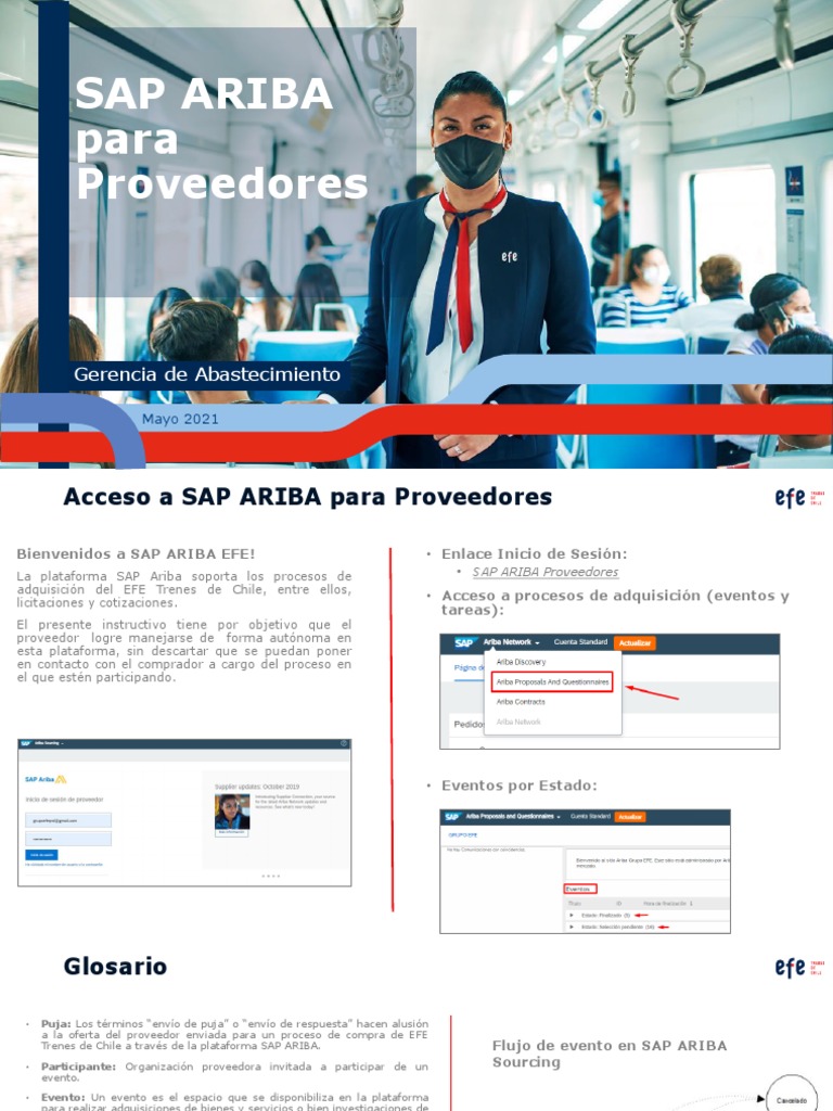 Guía SAP ARIBA Proveedores EFE Trenes de Chile | PDF | Software ...