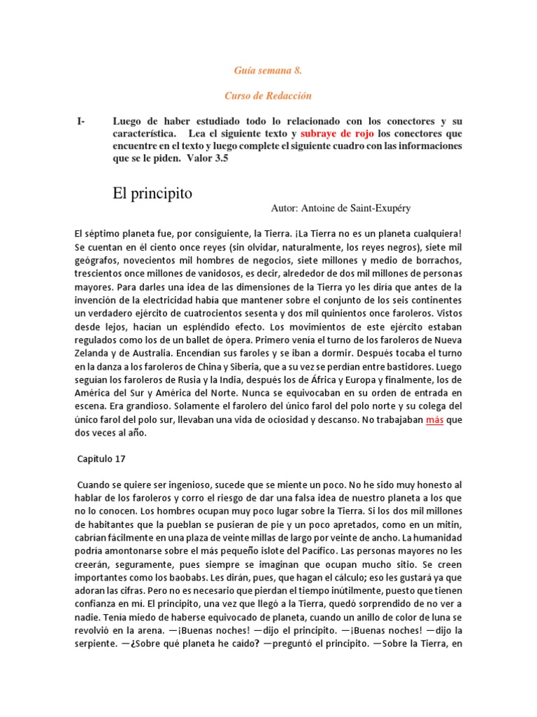 Tarea S 8 | PDF | El Principito | Tierra