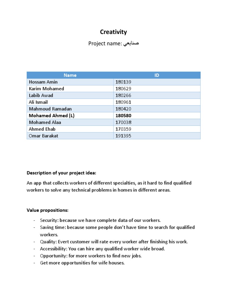 Creativity Project | PDF
